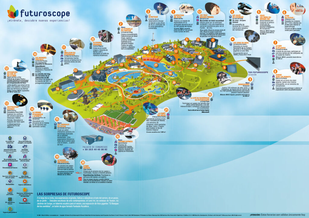 Futuroscope de Poitier, plan du visiteur - GraphikShaker